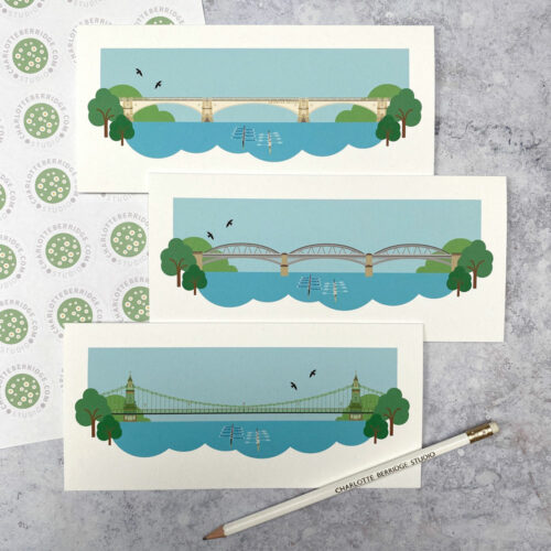Barnes Bridge illustrated card