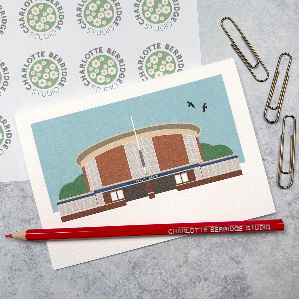 Arnos Grove Station illustrated card